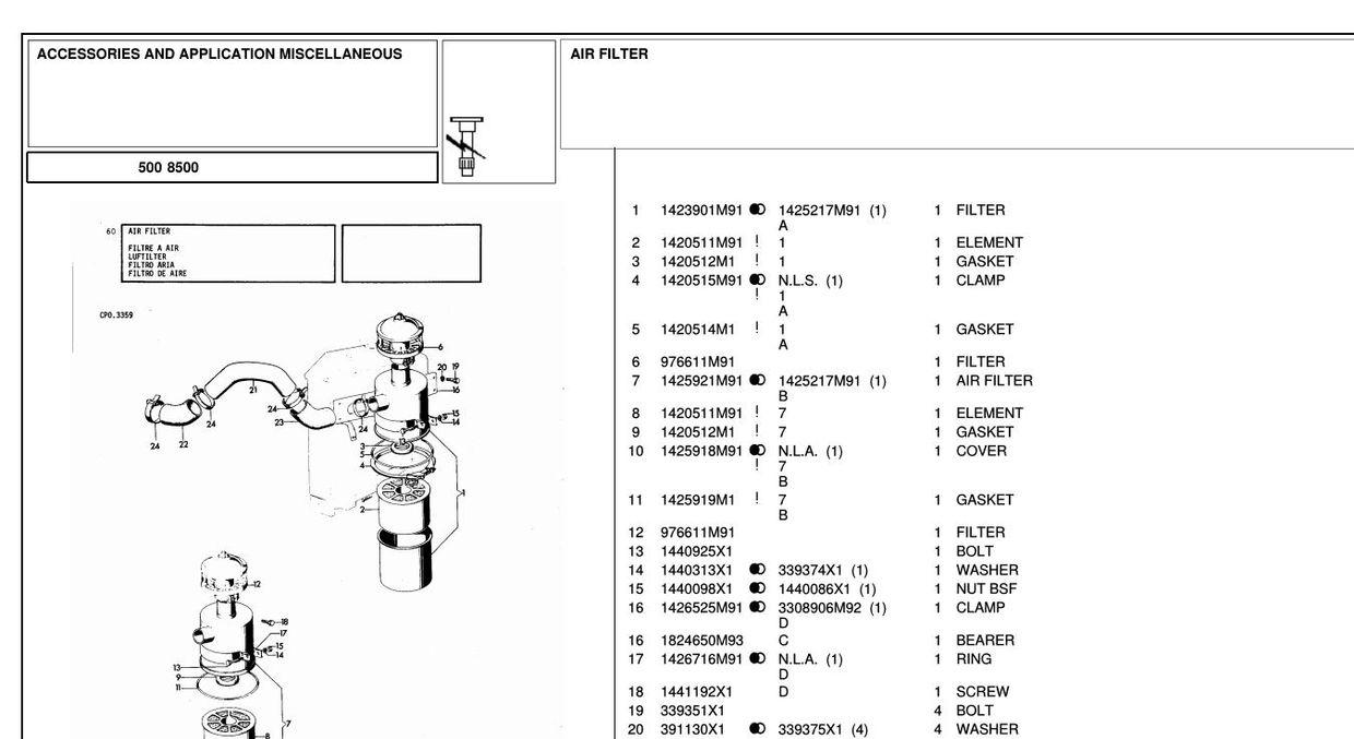 Landini 8500 Parts Catalog,Landini 8500 parts manual,Landini 8500 ...