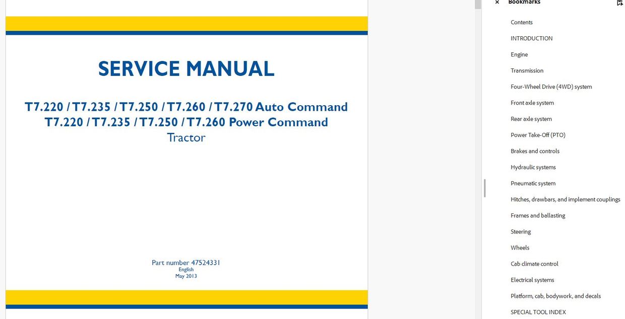 New Holland T7.220/T7.235/T7.250/T7.260/ T7.270 Auto Command Power ...