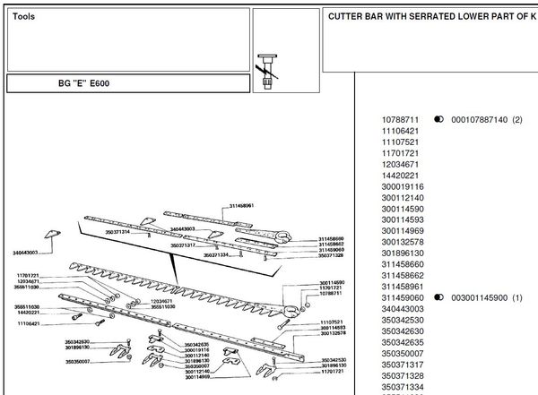 Laverda Header E 600 - Parts Catalog
