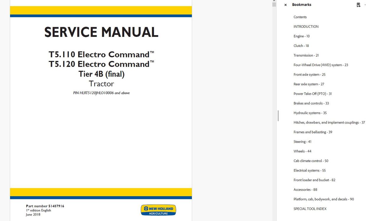 New Holland T5.100 Electro Command T5.110 Electro Command T5.120 ...