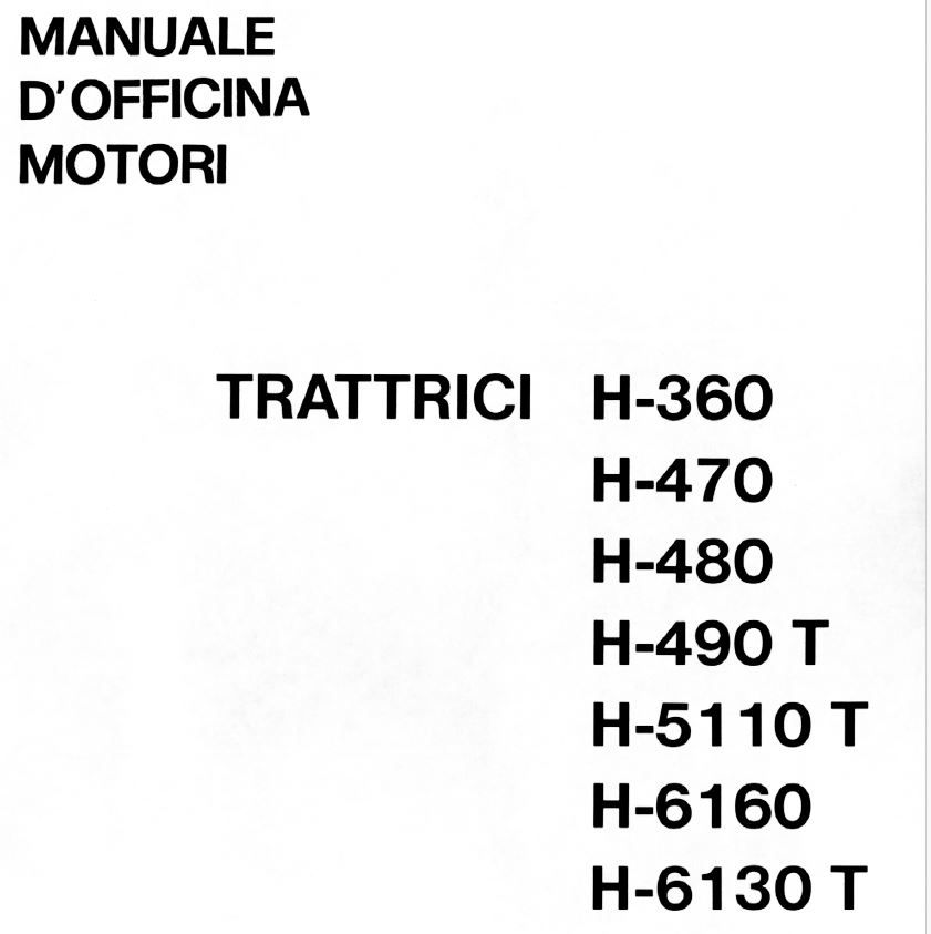 Hurlimann H-360 H-470 H-480 H-490 H-5110 H-6160 H-6130 Engines Workshop ...