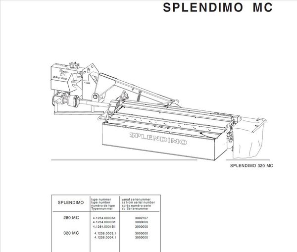 Lely Splendimo 320 MC 280 MC – Parts Catalog