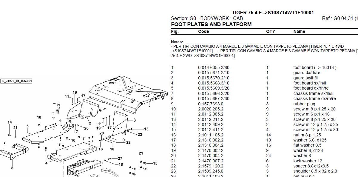 Same Tiger 75.4 after S10S714WT1E10001 - Parts Catalog