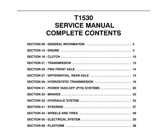 New Holland T1530 - Service Manual