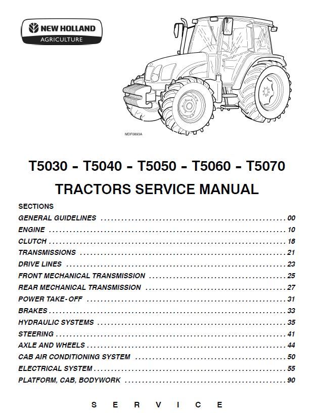 New Holland T5030 - T5040 - T5050 - T5060 - T5070 - Service Manual