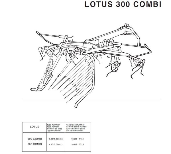 Lely Lotus 300 Combi Rotary Tedder - Parts Catalog