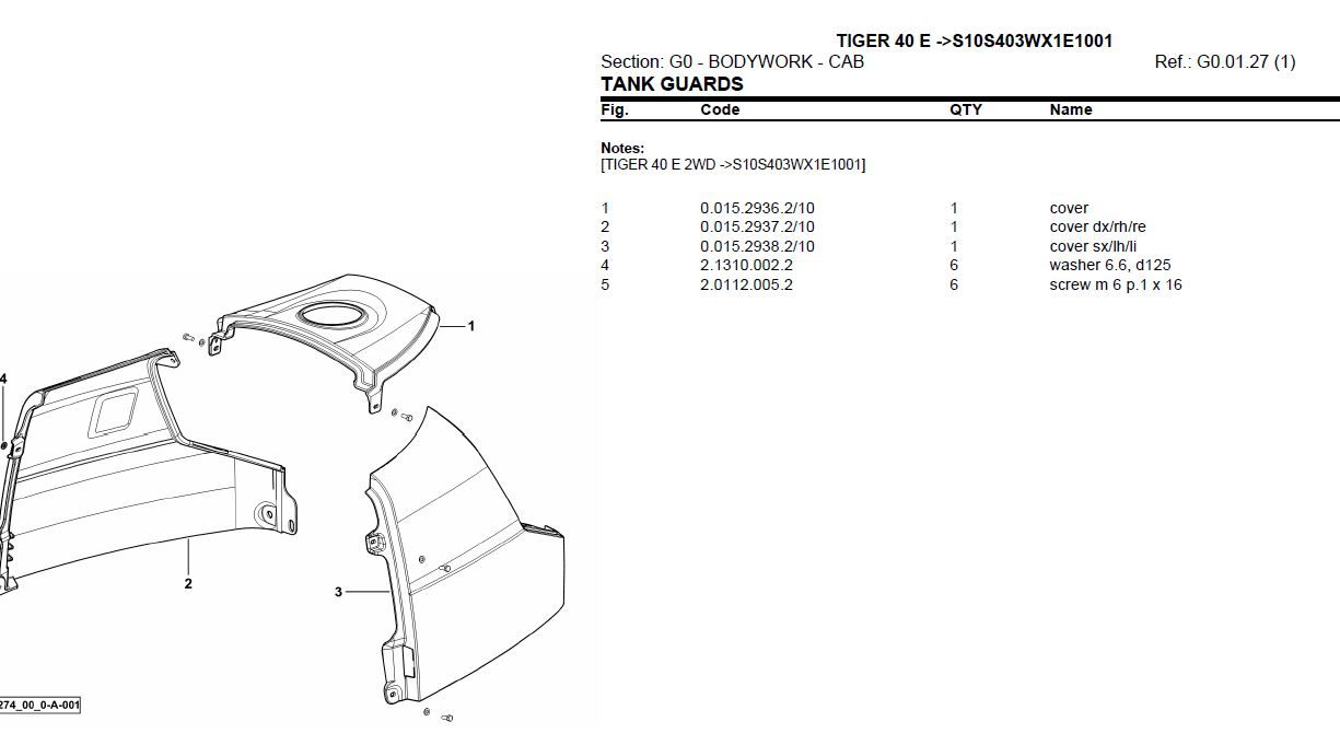 Same Tiger 40 E after S10S403WX1E1001 - Parts Catalog