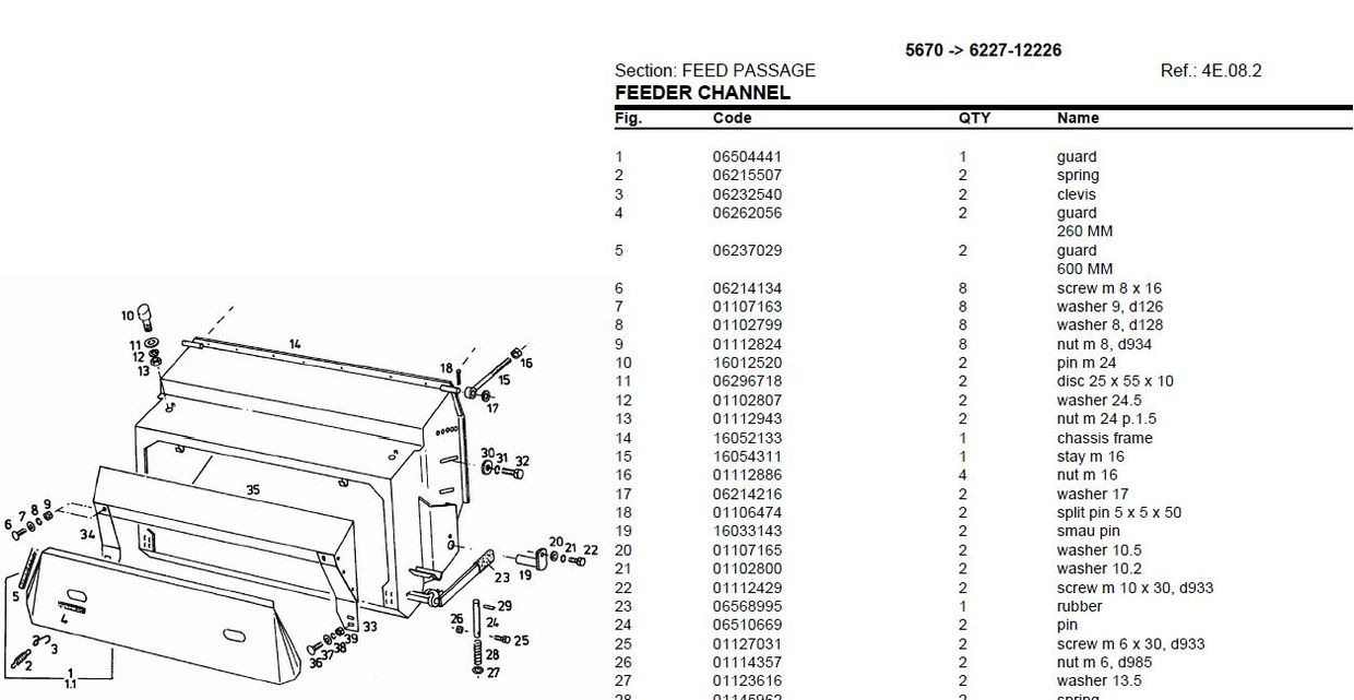 Deutz Fahr 5670 after 6227-12226 Combine Harvester - Parts Catalog