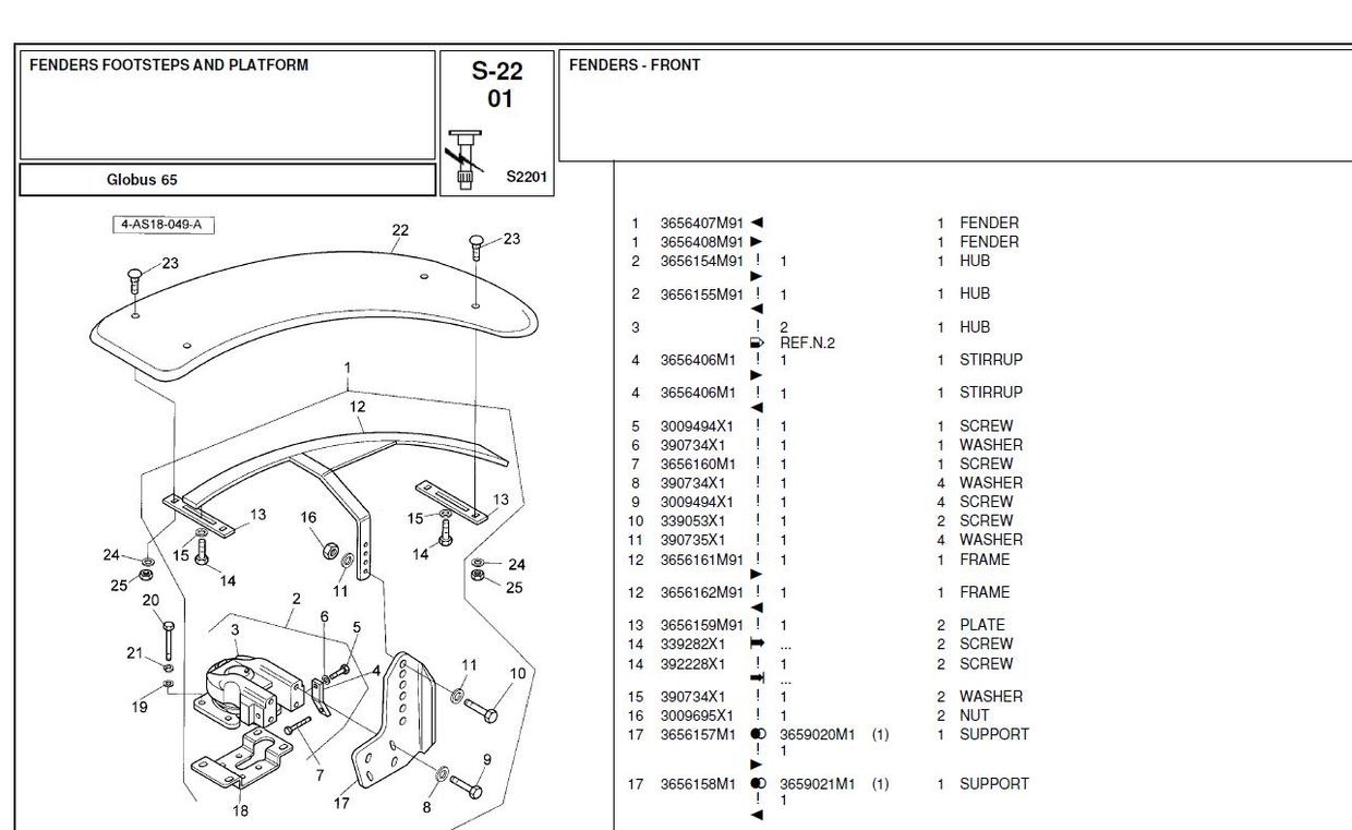 Landini Globus 65 Parts Catalog,Landini Globus 65 parts manual, Landini ...