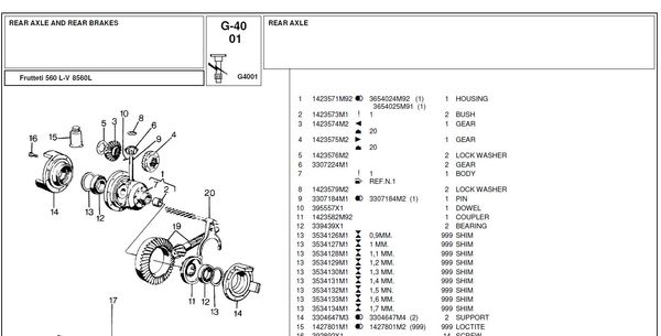Landini Frutteti 560 L-V 8560 L - Parts Catalog