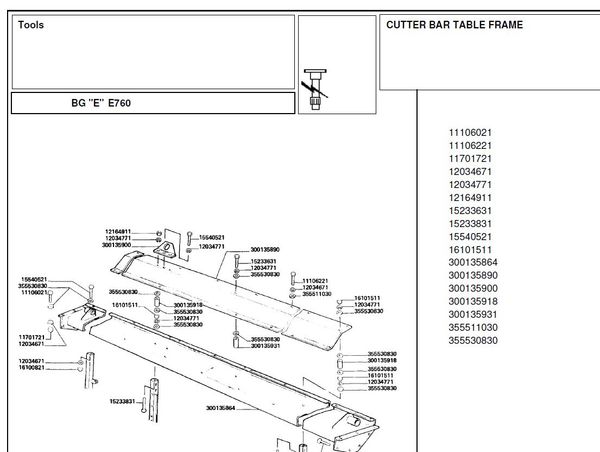 Laverda Header E 760 - Parts Catalog