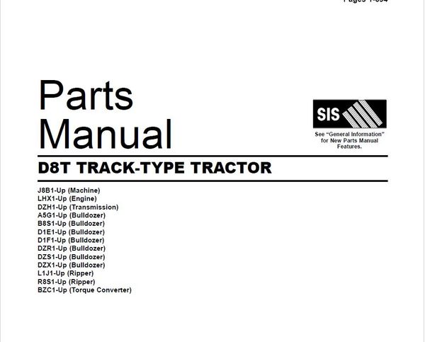 Caterpillar D8T Crawler Tractor - Parts Catalog