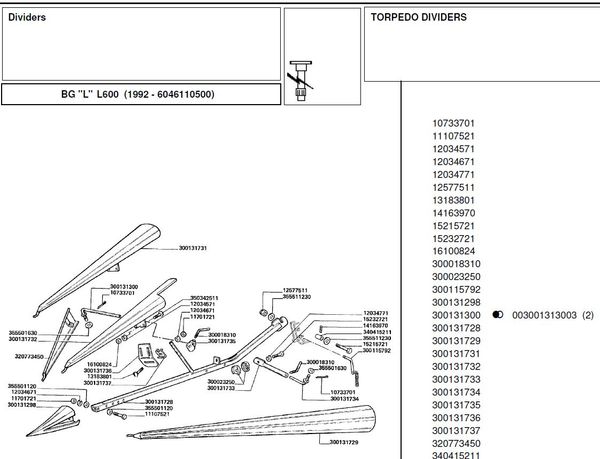 Laverda Header L600 - Parts Catalog