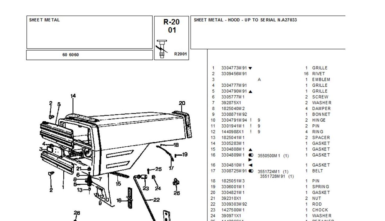 Landini 6060 – Parts Catalog