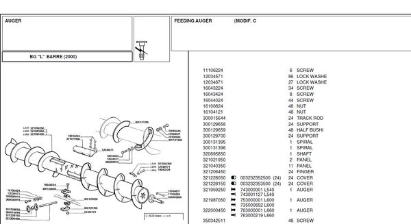 Laverda Header BARRE (2000) - Parts Catalog
