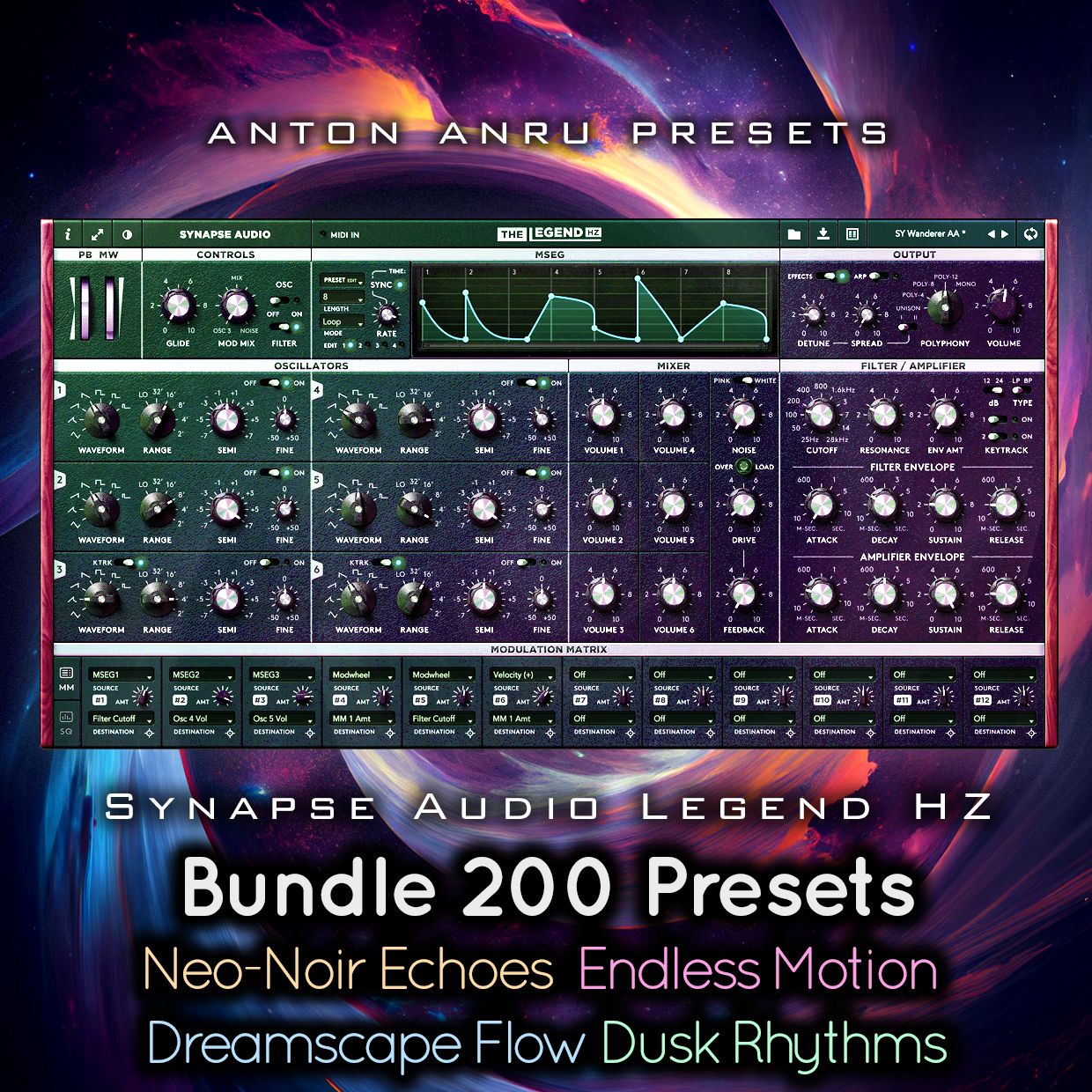 Synapse Audio Legend HZ Presets: Lead, Bass, Pad, Strings, Texture, Arp ...