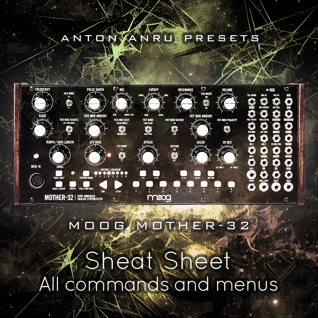 Moog Mother-32 Cheat Sheet - Synth Command Guide