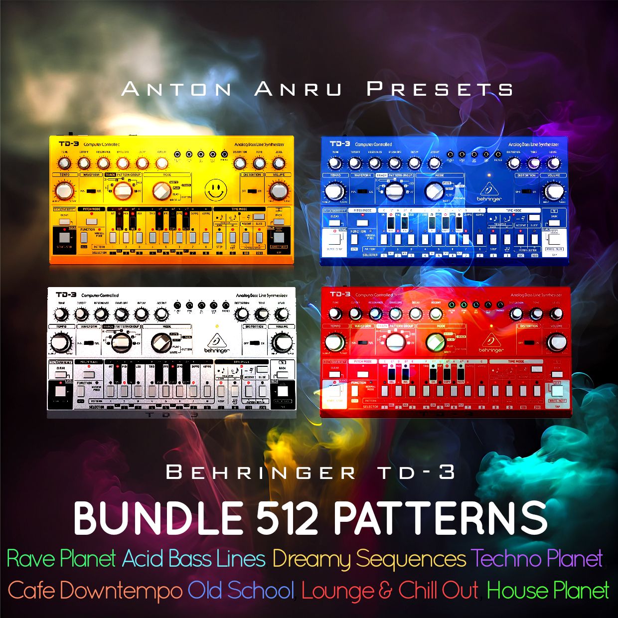 Behringer TD-3/TD-3-MO Bundle: 512 Patterns for various genres