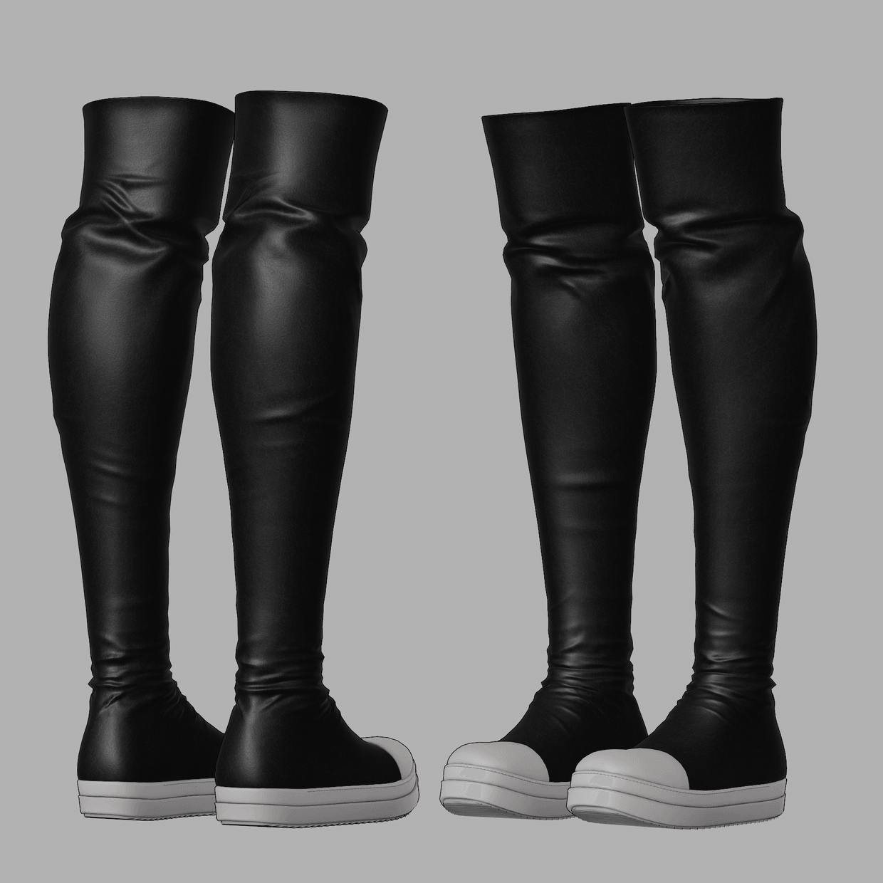 Rick Owens Stocking Sneaker Boot Shoe 3D Model FBX Download VRChat