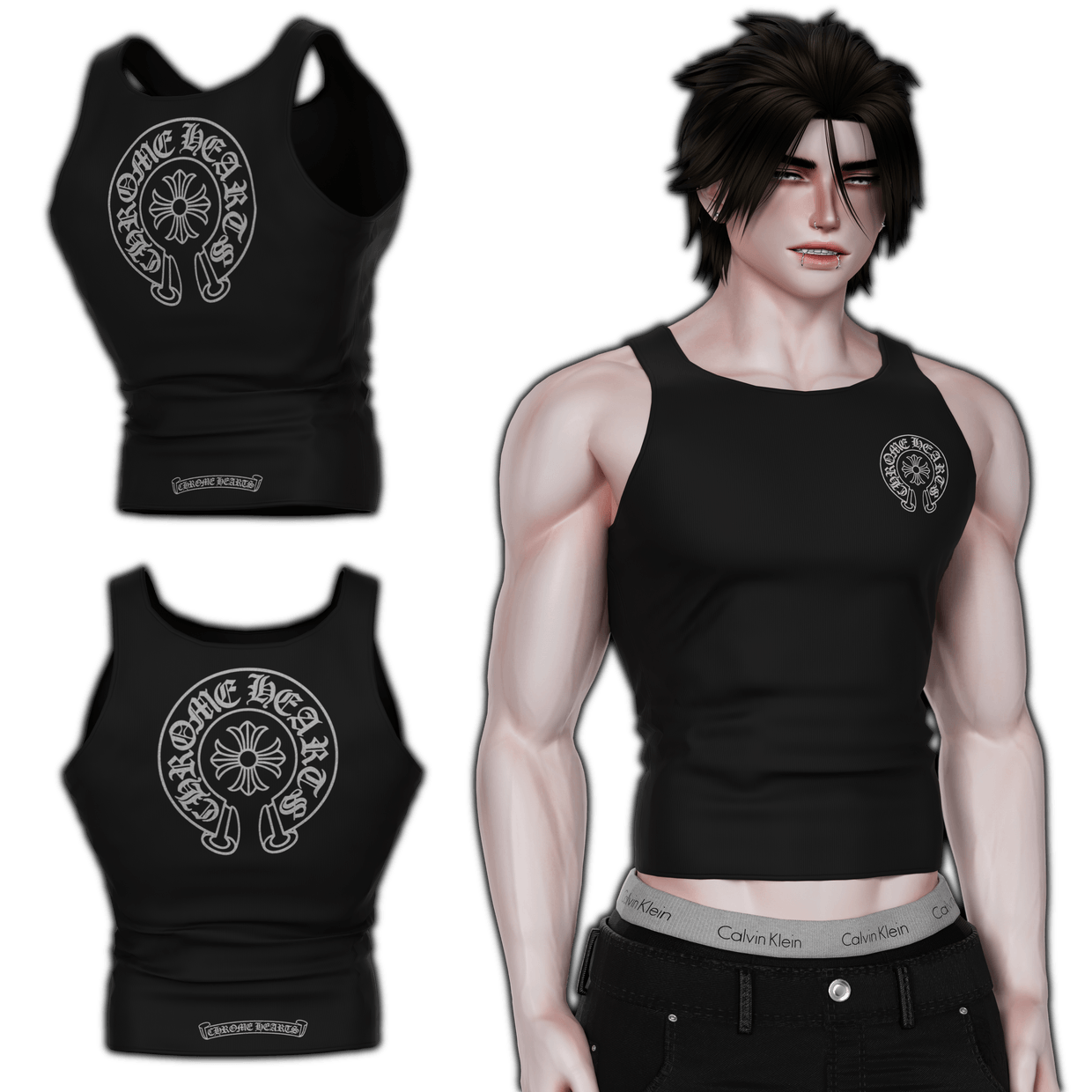 Fitted Tank top – Textured, Rigged, Game-Ready FBX for VRChat