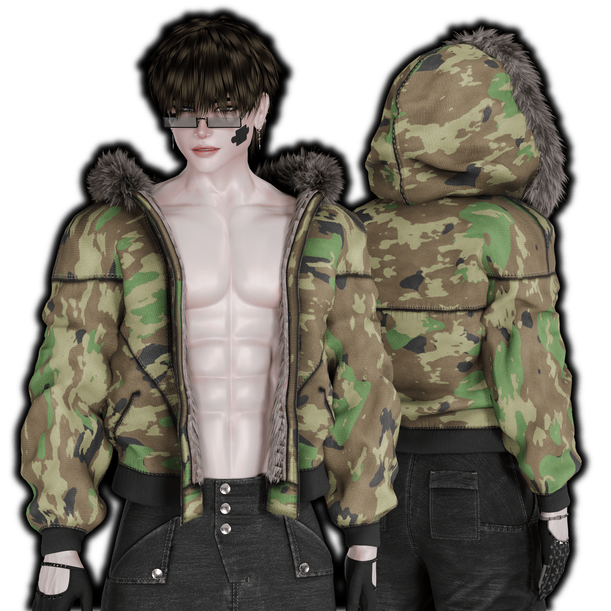 Fur Hoodie – Textured, Rigged, Game-Ready FBX for VRChat