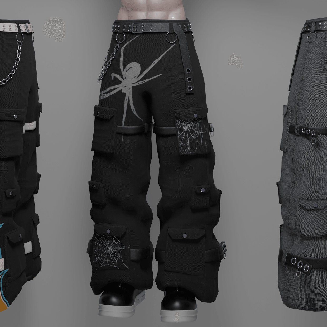 Bondage Strapped Cargo Pants 3D Model FBX Download VRChat
