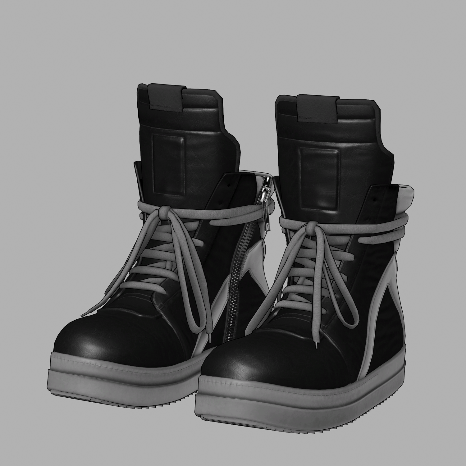 Rick Owens Geo Basket Sneaker Boot Shoe 3D Model FBX Download VRChat