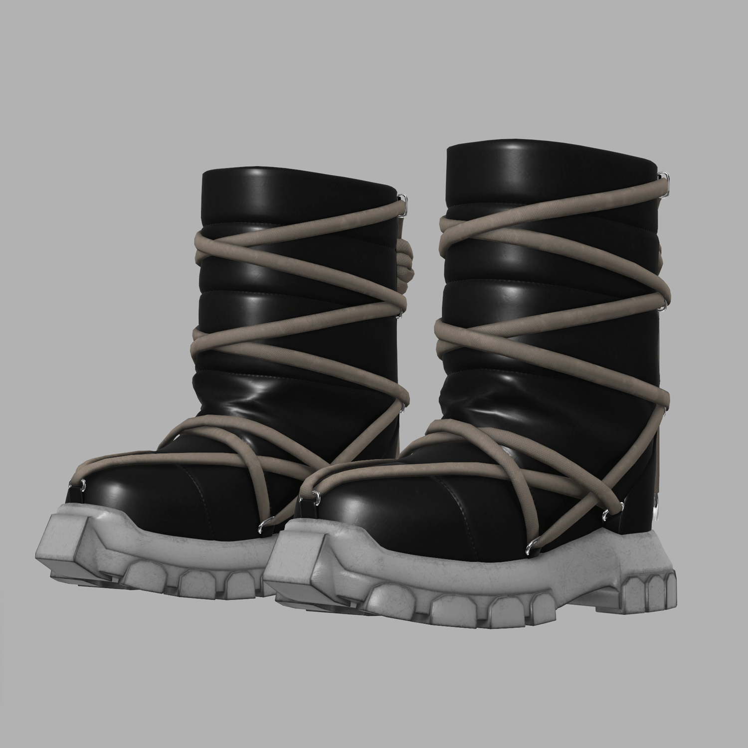 Rick Owens Lunar Boot Shoe 3D Model FBX Download VRChat