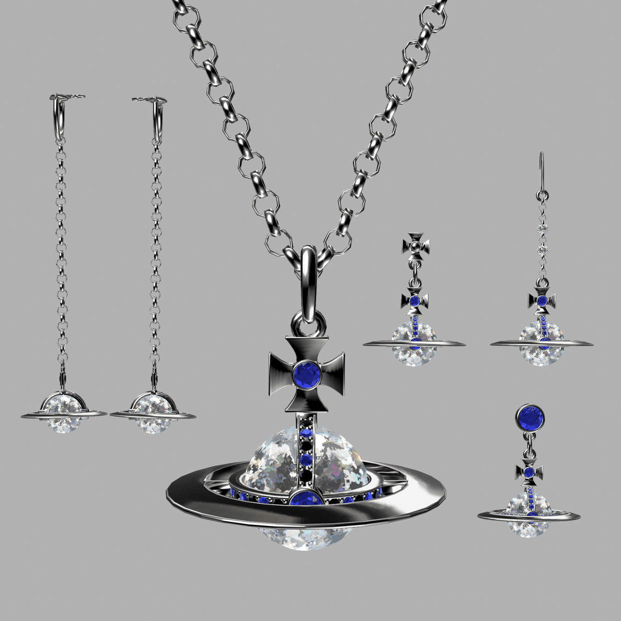 vivienne westwood orb pendant necklace 3D Model FBX Download VRChat