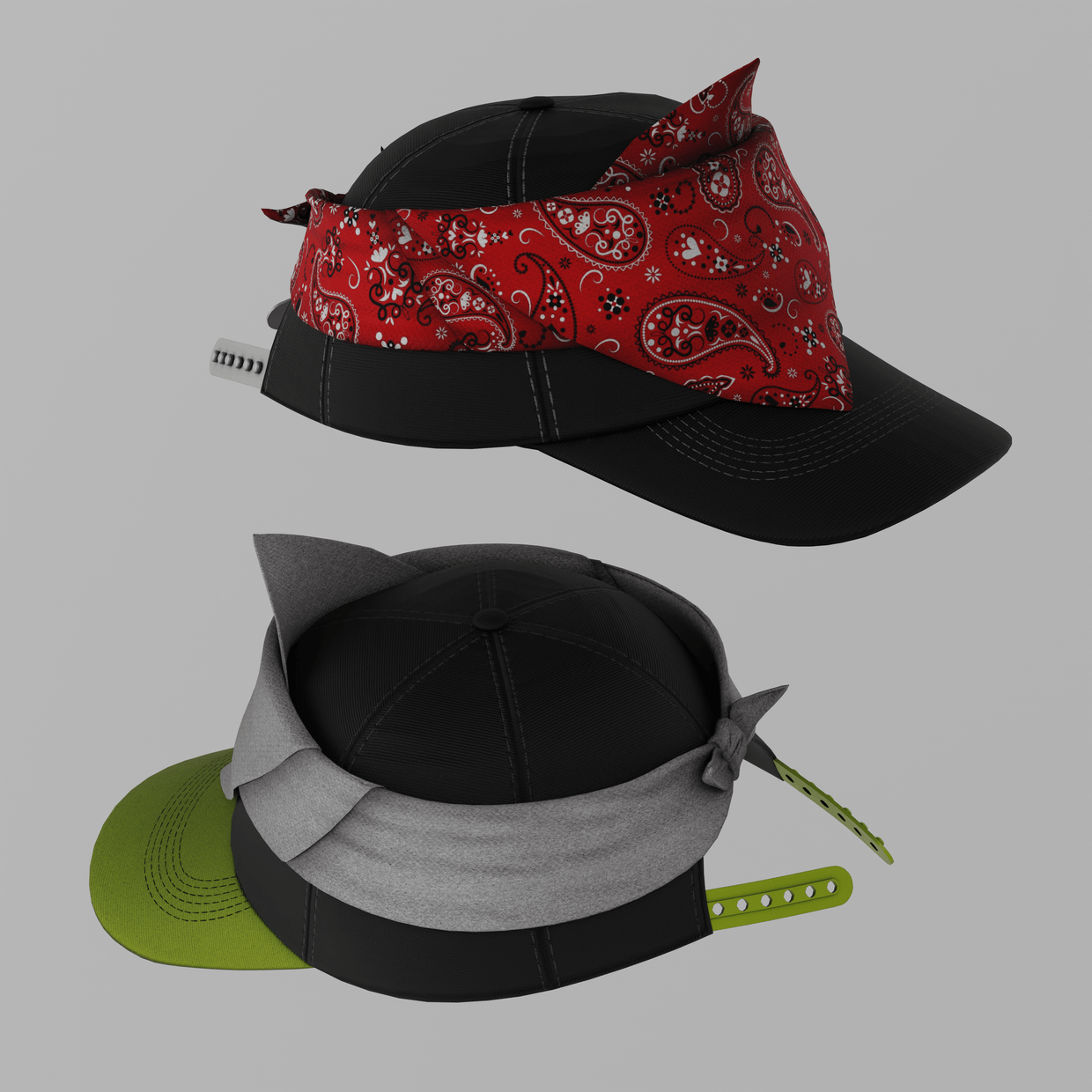 playboy carti bandana Hat Baseball Cap 3D Model FBX Download VRChat