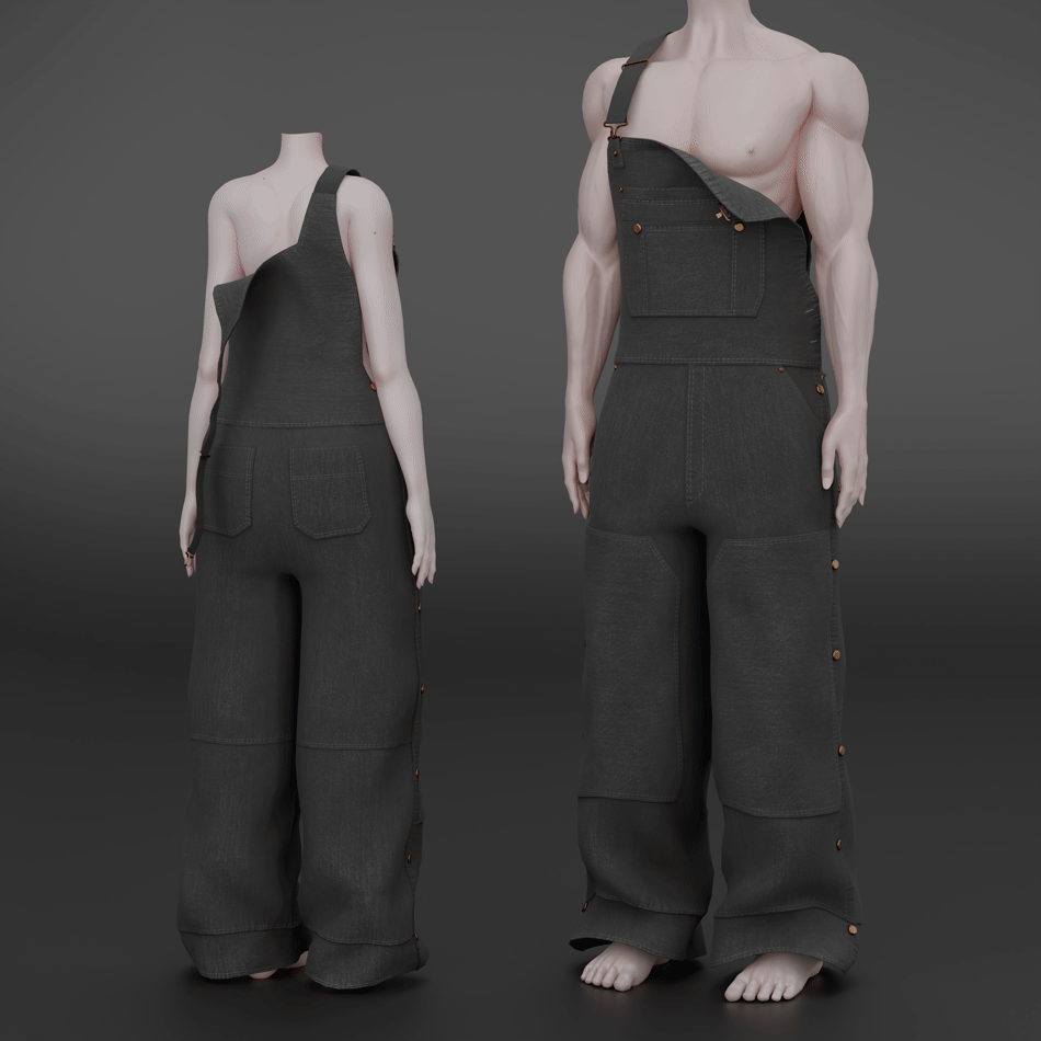 Overalls 3D Model FBX Download VRChat
