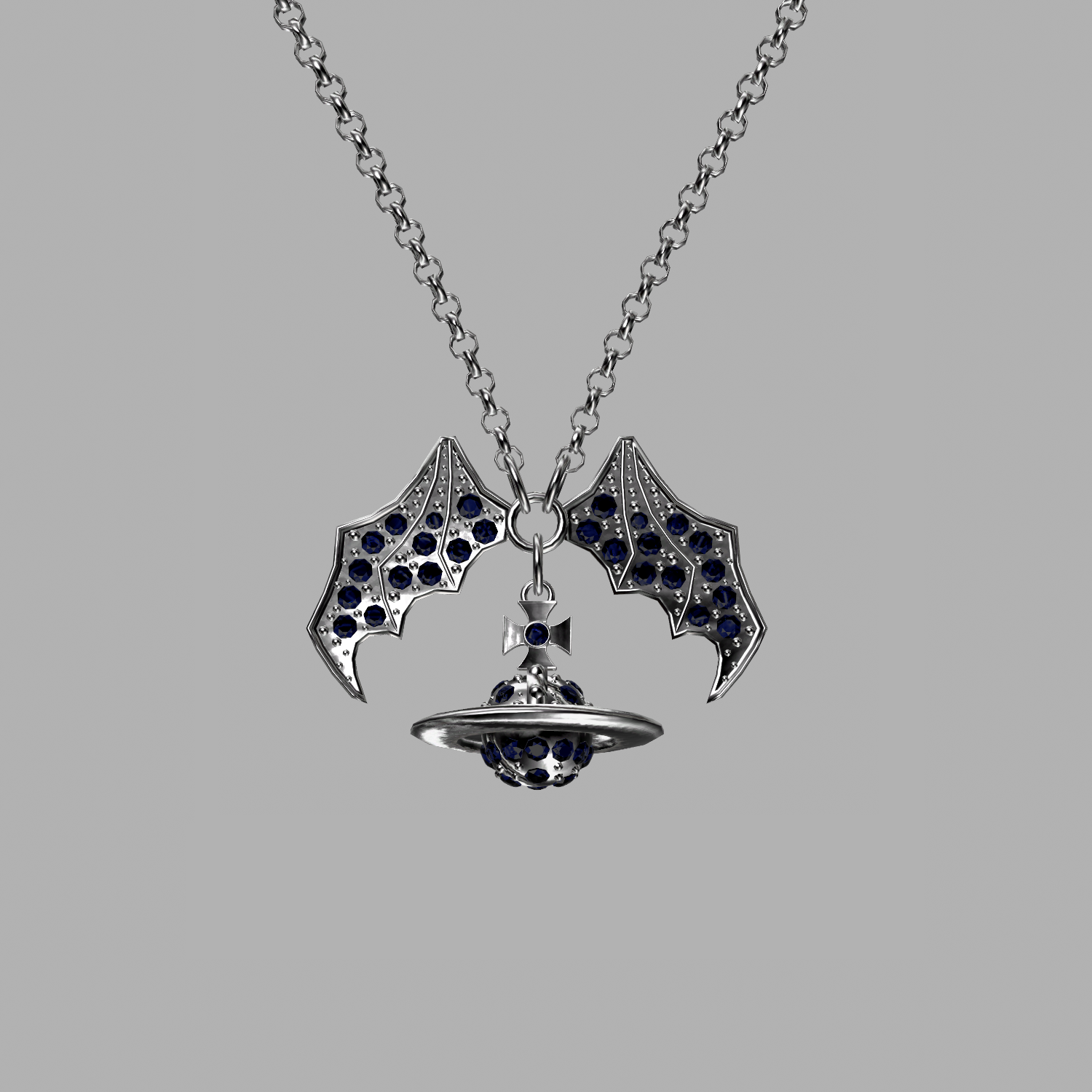 vivienne westwood bat pendant necklace 3D Model FBX Download VRChat