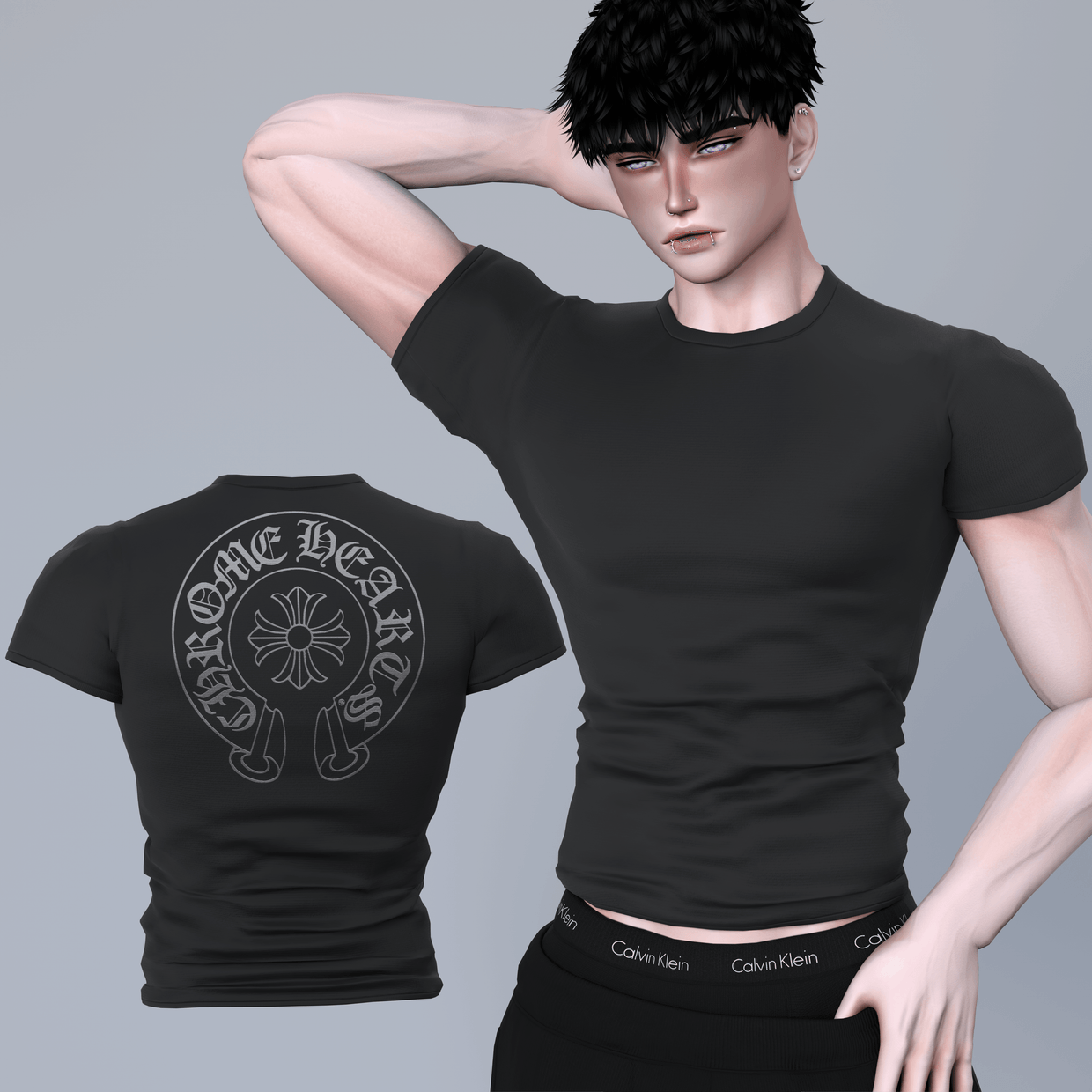Fitted T-shirt undershirt 3D Model FBX Download VRChat clothing