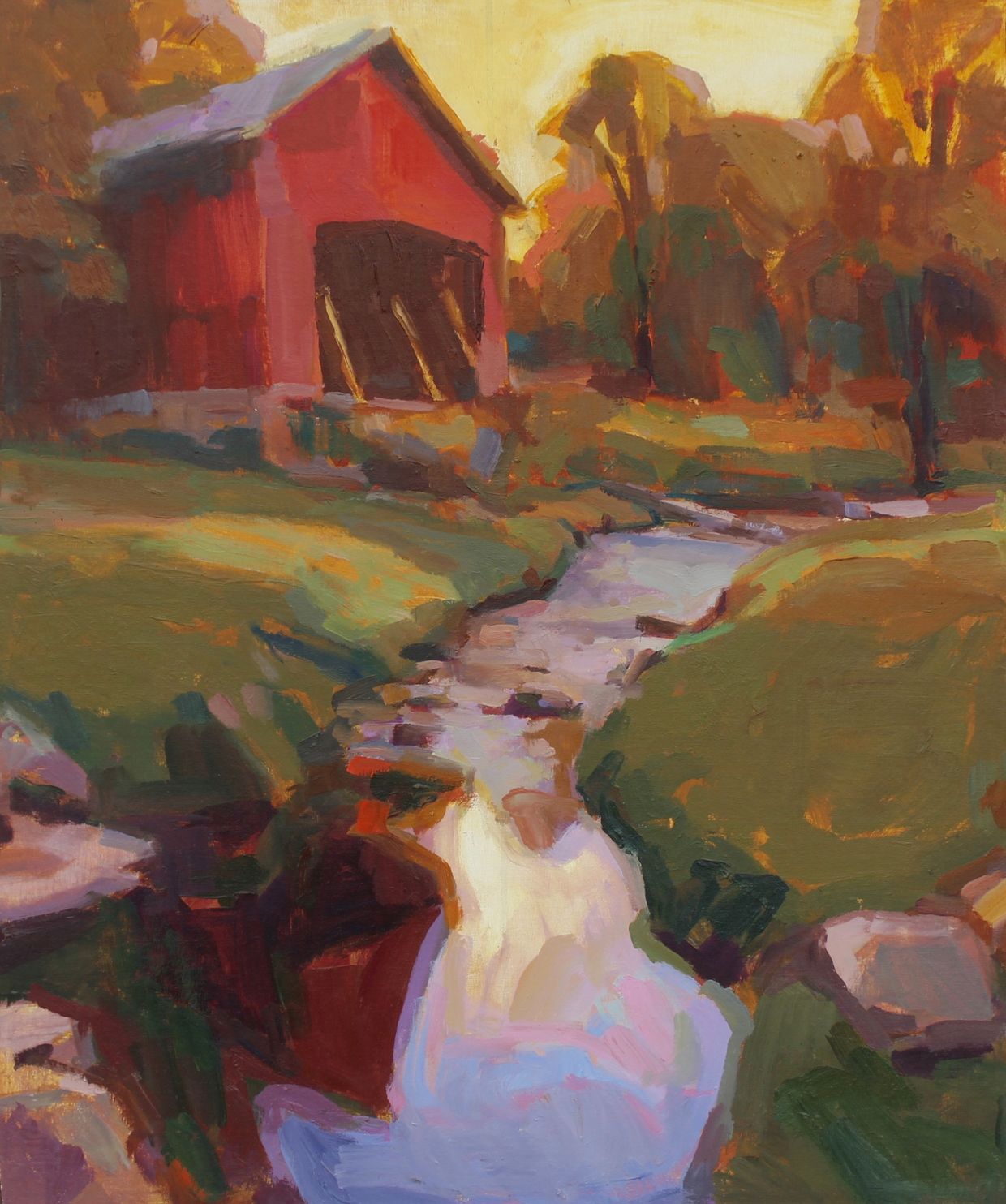 Barn and Stream 24 x 30"