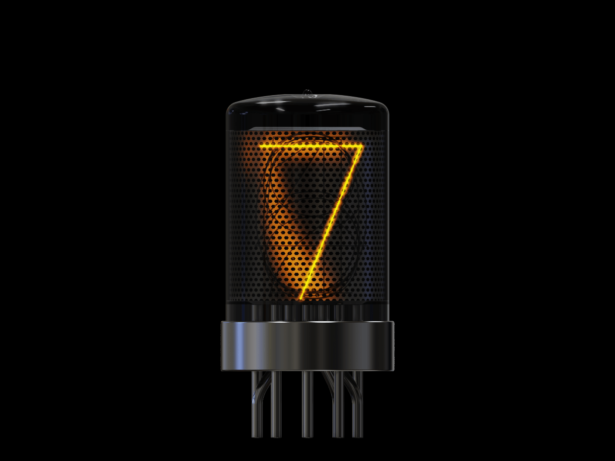 Nixie Lamp Digit Pack (0–9) | Retro UI Graphic Asset.