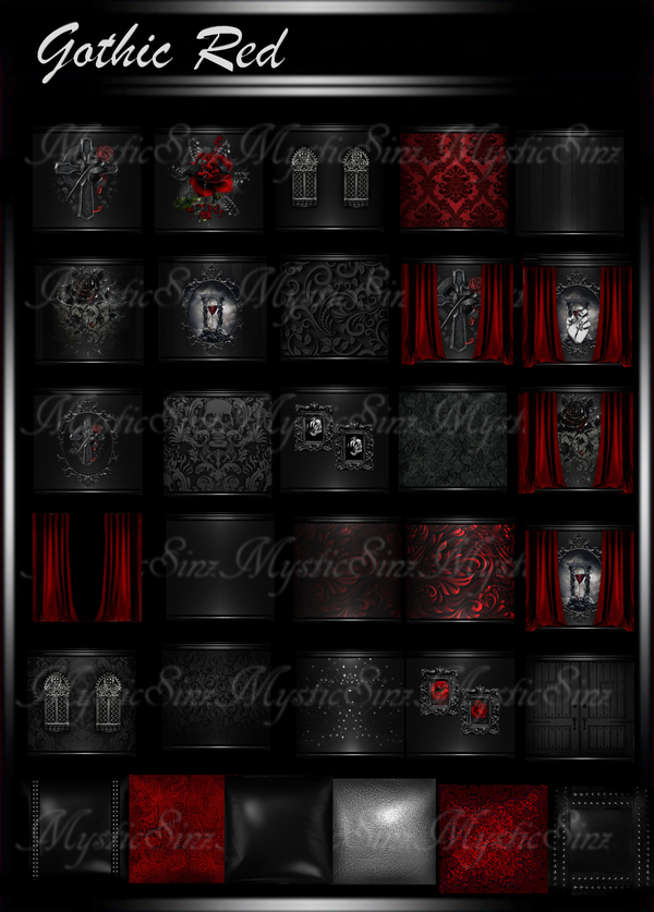 Gothic Red IMVU Room Textures Collection