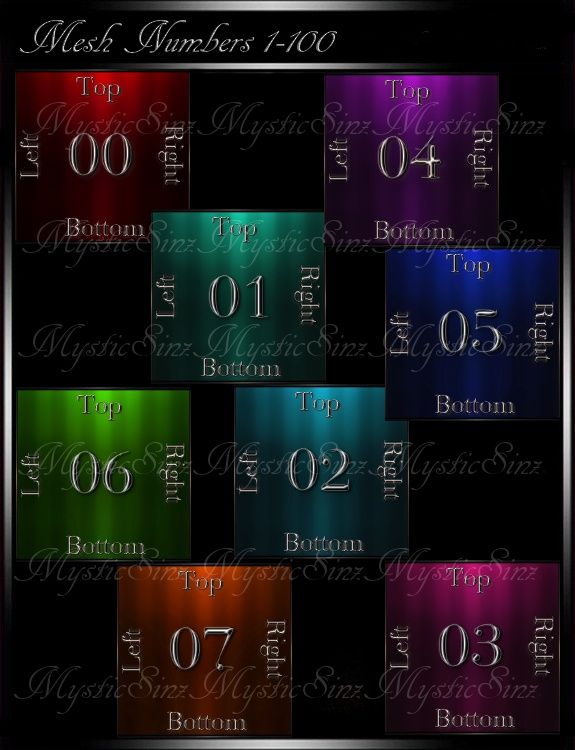 IMVU Mesh Number Textures 00-100