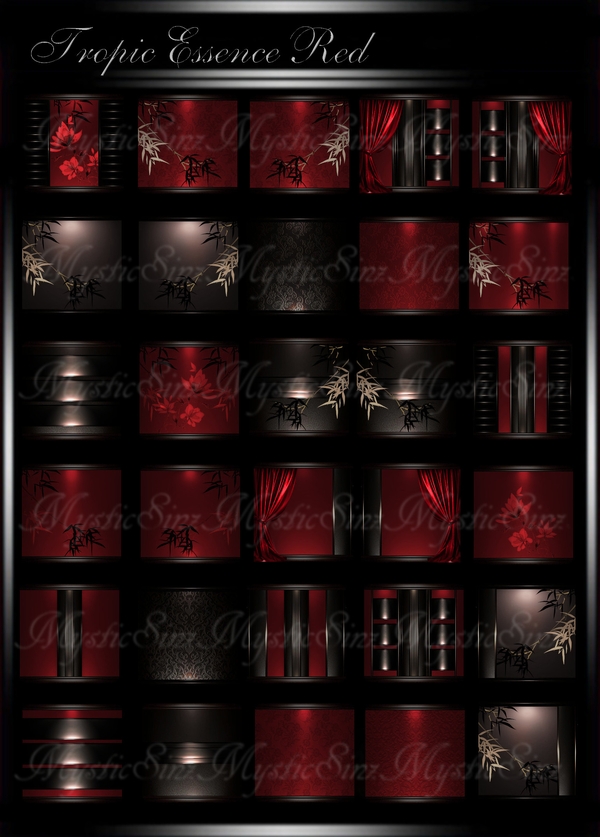 Tropic Essence Red IMVU Room Textures Collection