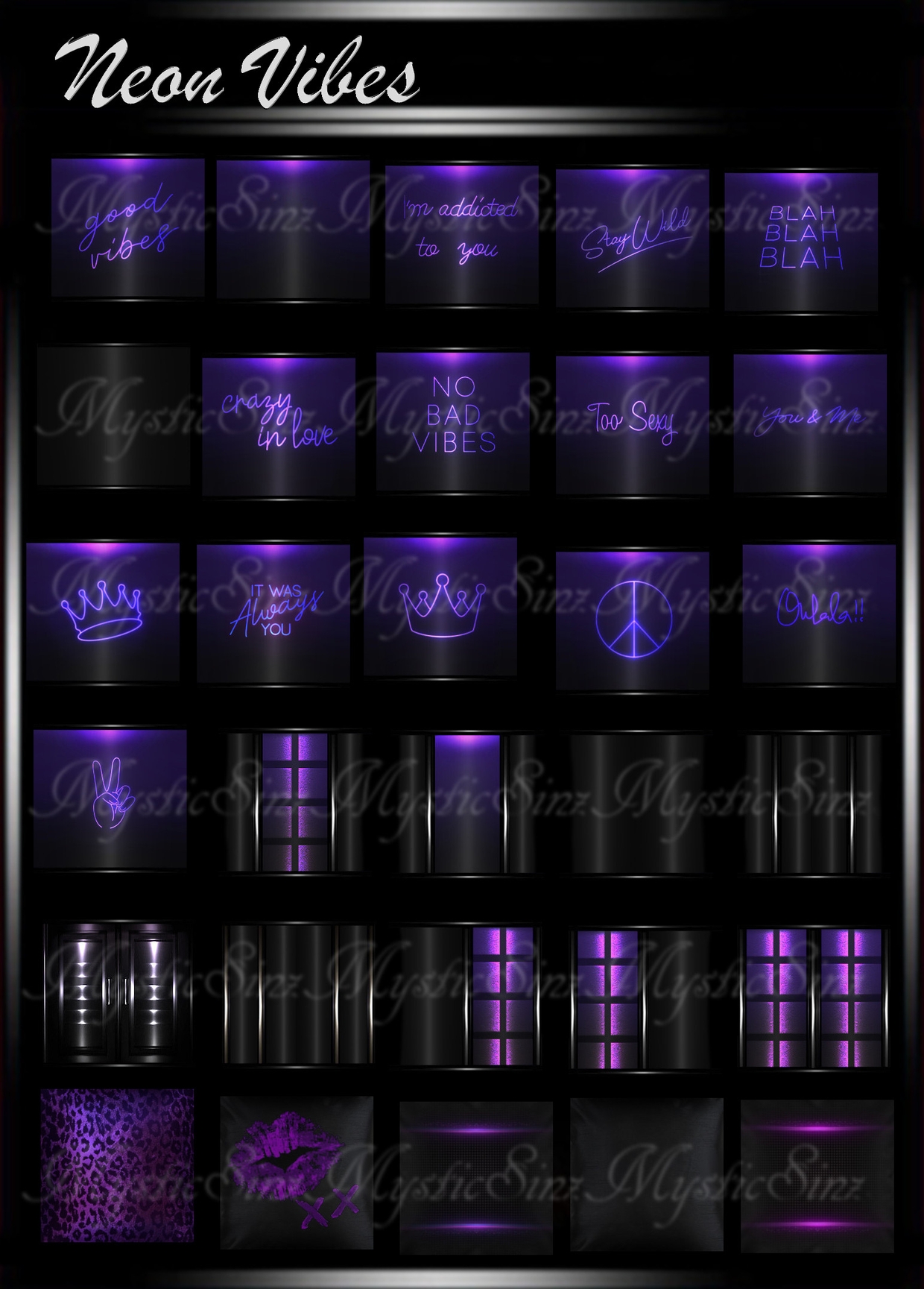 Neon Vibes IMVU Room Textures Collection