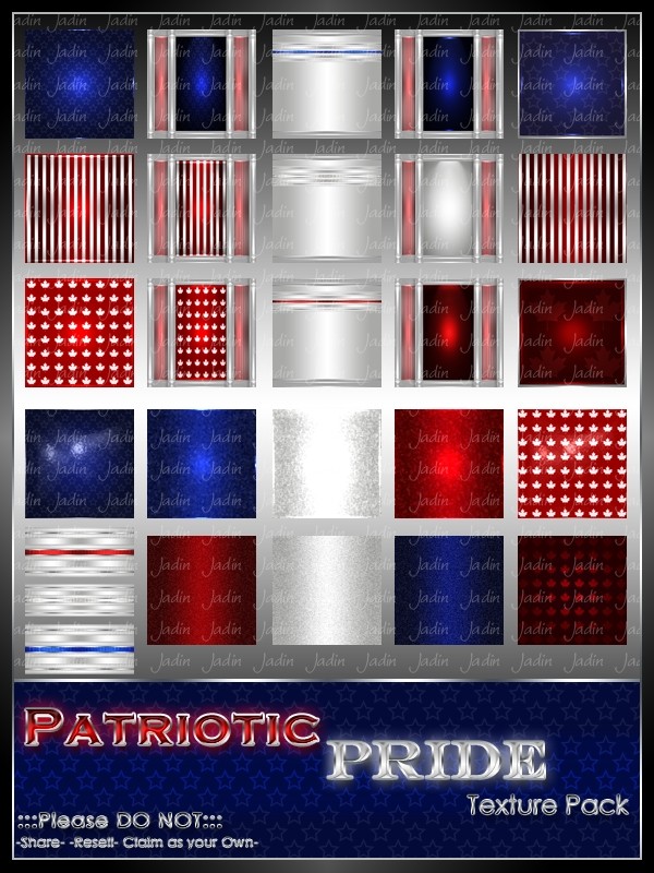 Patriotic Pride Texture Pack-- $2.00