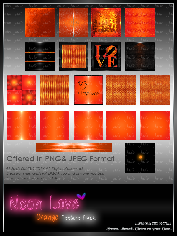 Neon Love: Orange Color Pack-- $2.00