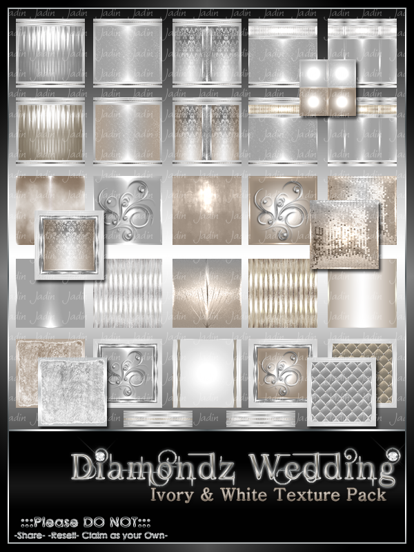 Diamondz Ivory Wedding Texture Pack-- $5.00