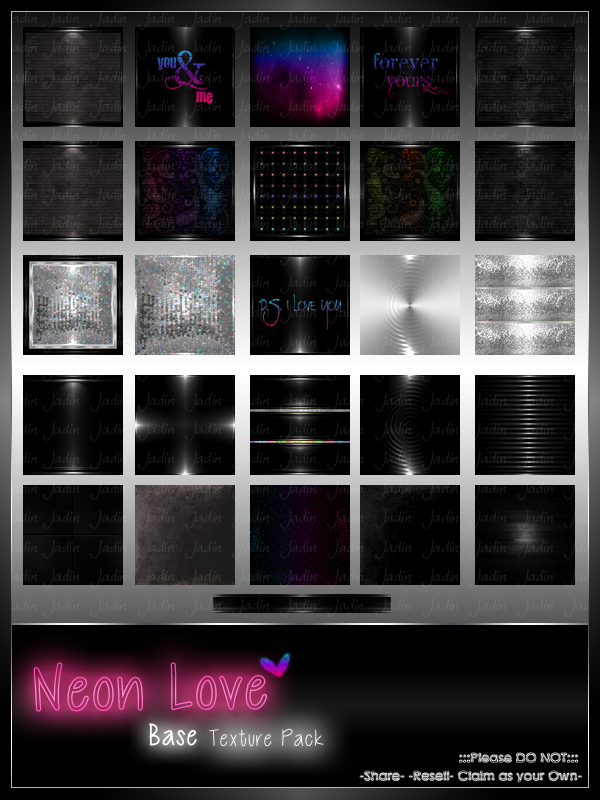 Neon Love: Base Texture Pack-- $5.00