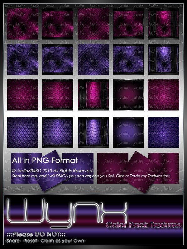 WYNX-Maroon & Purple Texture Pack -- $2.00