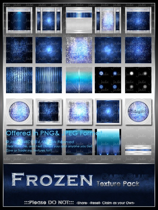 Frozen: Dark Blue Texture Pack-- $2.00