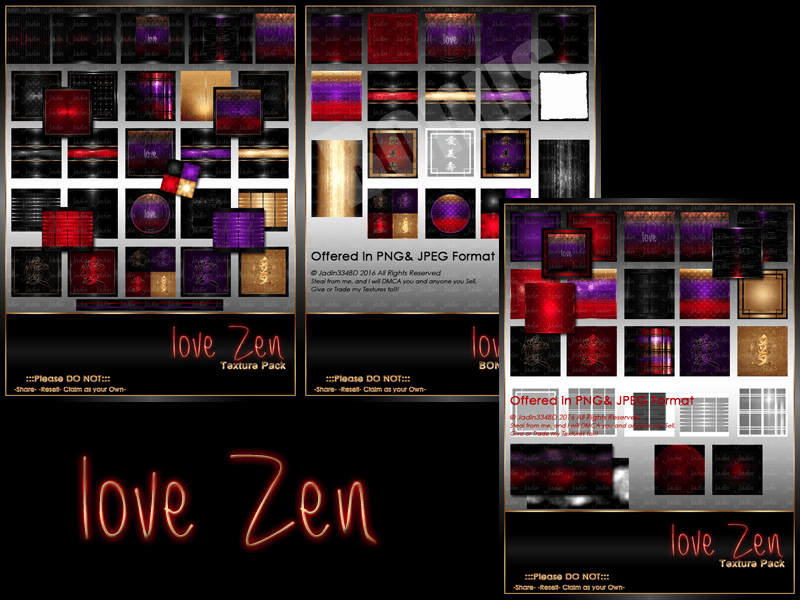 Love Zen Collection-- $4.00