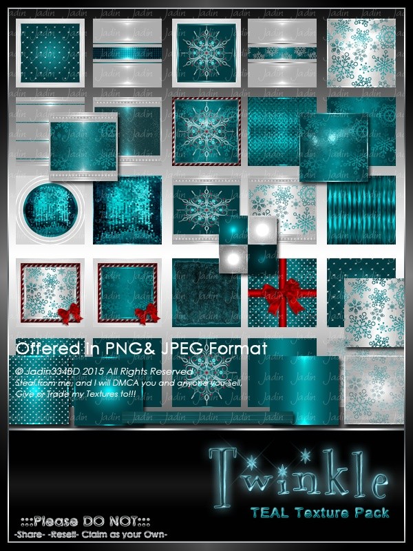 Twinkle: TEAL Texture Pack-- $3.00