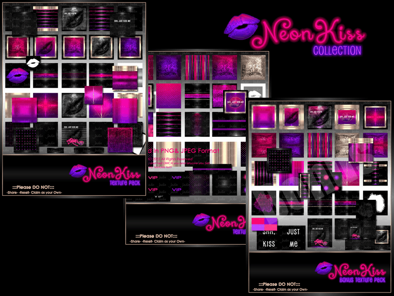 Neon Kiss Collection-- $7.00