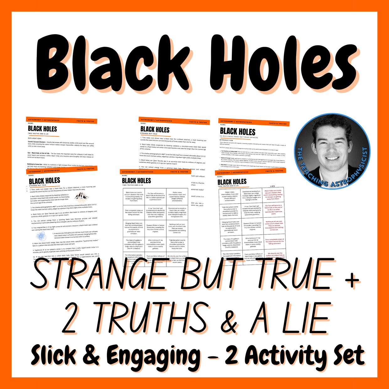 Black Holes | Space Strange But True Facts + 2 Truths & a Lie Activity Set