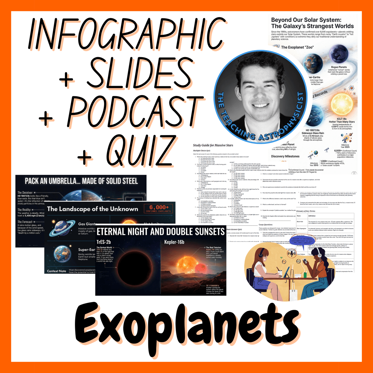 Exoplanets | Infographics + Slides + Podcast + Quiz Space Science Set